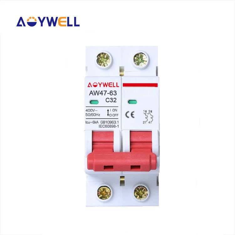 AOYWELL AW47-63 type 2P 6A 10A 16A 20A 25A 32A 40A 50A 63A63A AC MCB